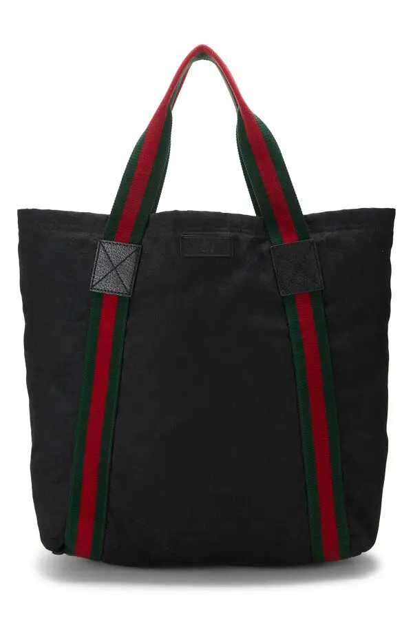 Gucci Gg Canvas Flat Web Tote