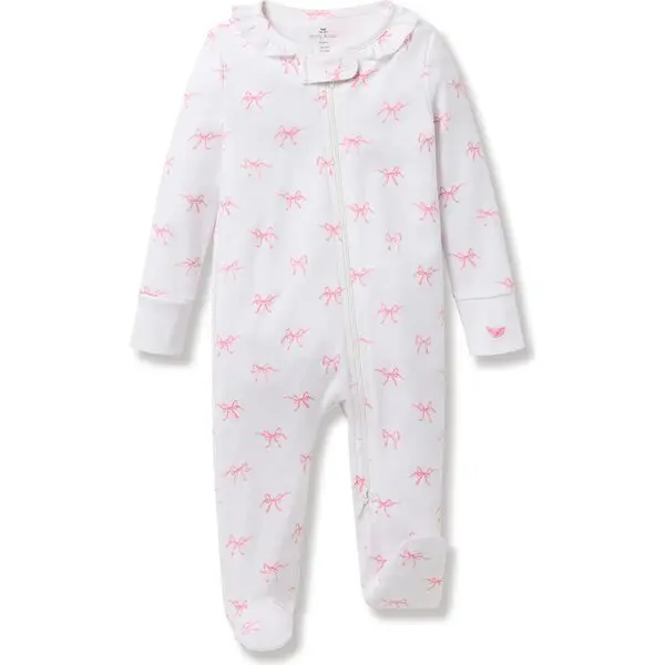PETITE PLUME Fitted Cotton Footie - White