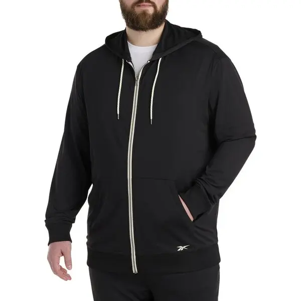 REEBOK Big & Tall Lightweight Performance Hoodie - Black