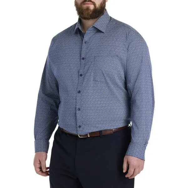 Michael Kors Big & Tall Abstract Patterned Performance Dress Shirt