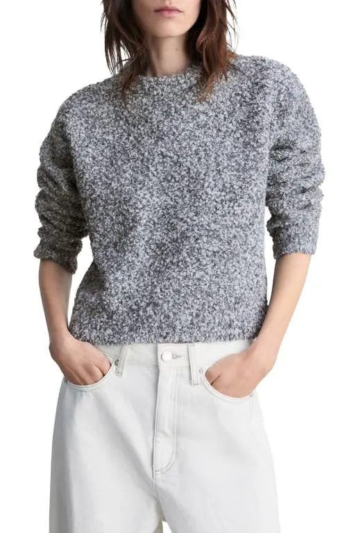 Mango Bouclé Sweater - Medium Heather Grey