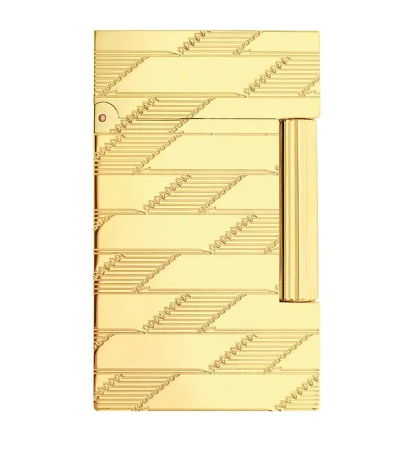 S.t. Dupont Monogram 1872 Guilloche Ligne 2 Lighter - Gold