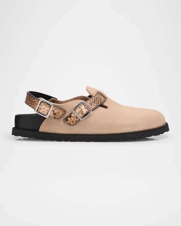 BIRKENSTOCK Tokio Slingback Mules - Natural Snake