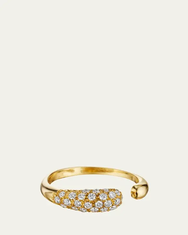 FARAONE MENNELLA BY R.F.M.A.S. Gocce 18k Yellow Gold Diamond Pavé Ring