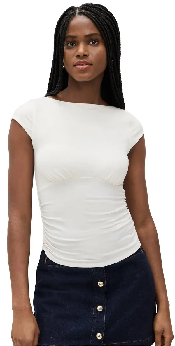 REFORMATION Madelyn Knit Top - Fior Di Latte