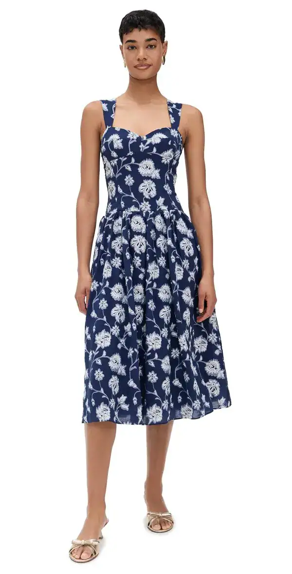 amanda uprichard blue floral dress Ira Maxi Dress in Daphne Floral main image 0