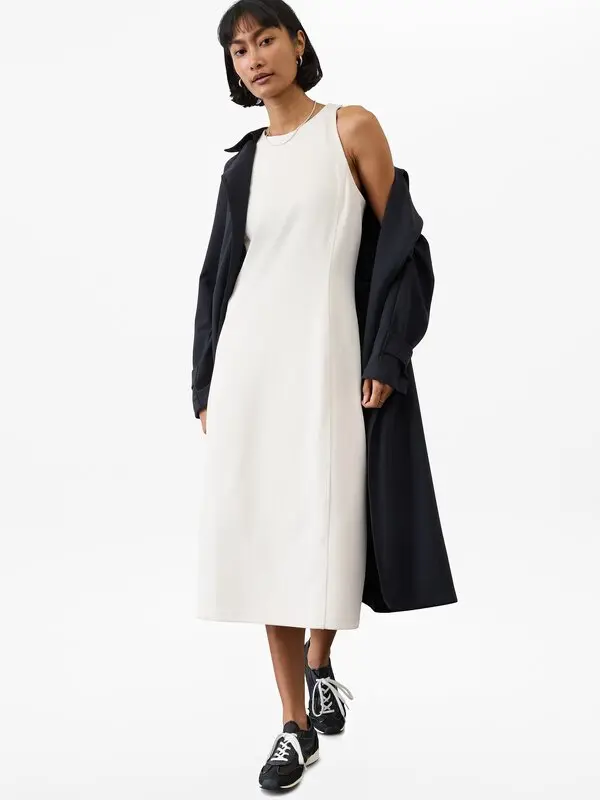 Athleta Seasoft Rib Midi Tank Dress - Bone