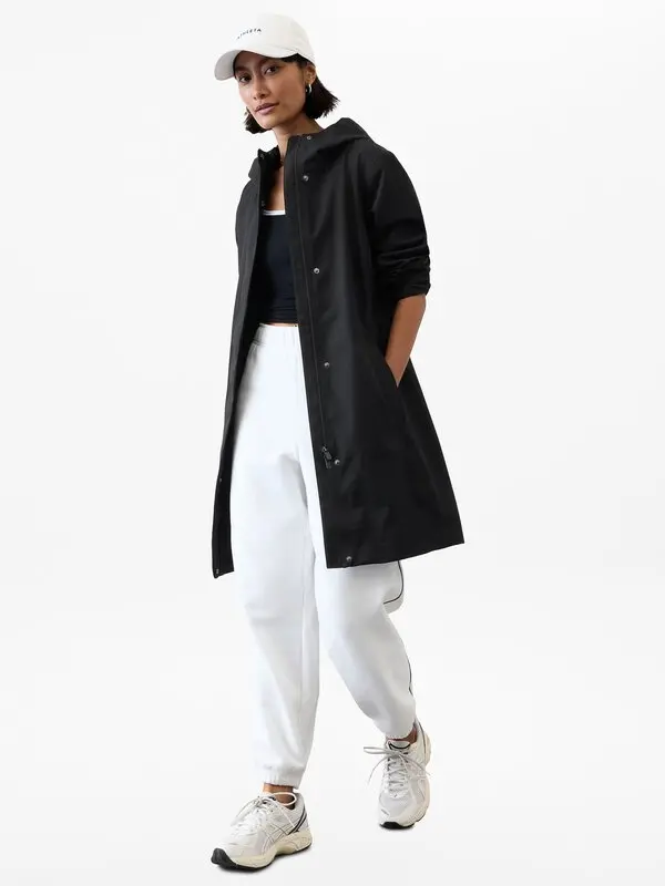 Athleta Rainout Ridge Long Trench - Black