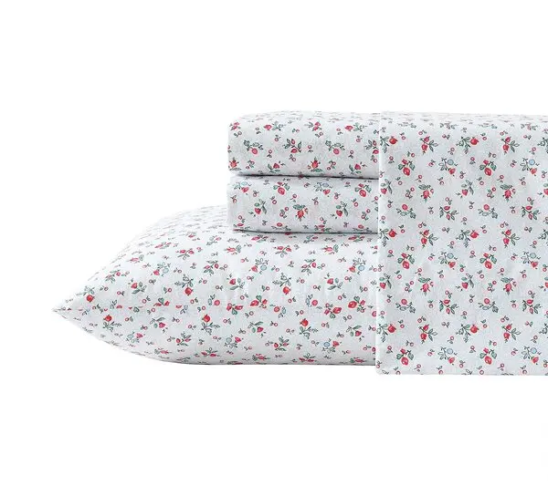Laura Ashley Aylesmore Ditsy Red-blue King Shee T Set