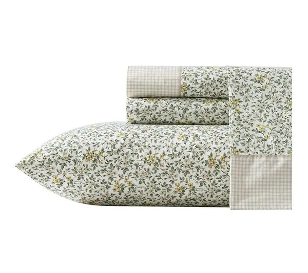 Laura Ashley Tierney Green Twin Sheet Set
