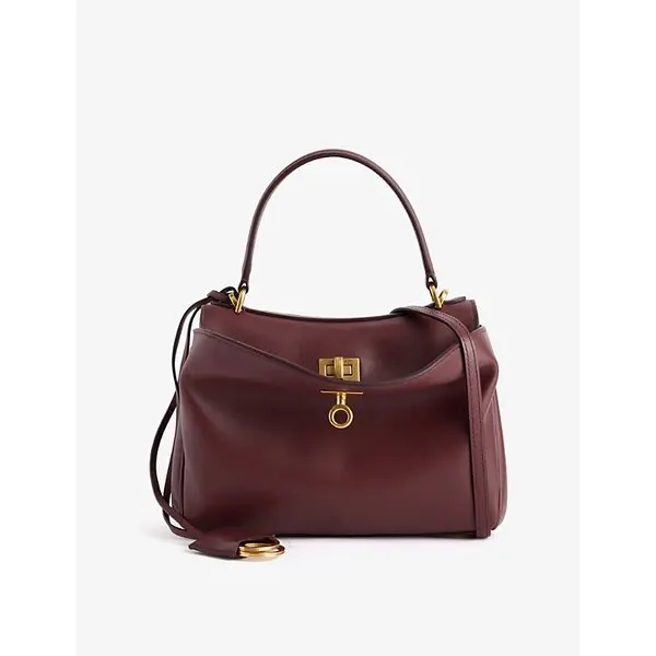 Balenciaga Rodeo Leather Top-handle Bag - Dark Burgundy