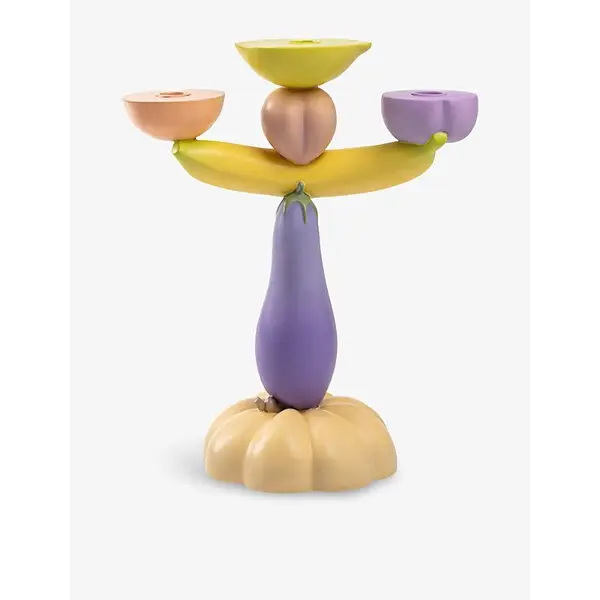 SELETTI Vitamin Aubergine Resin Candelabra 35cm - One-color