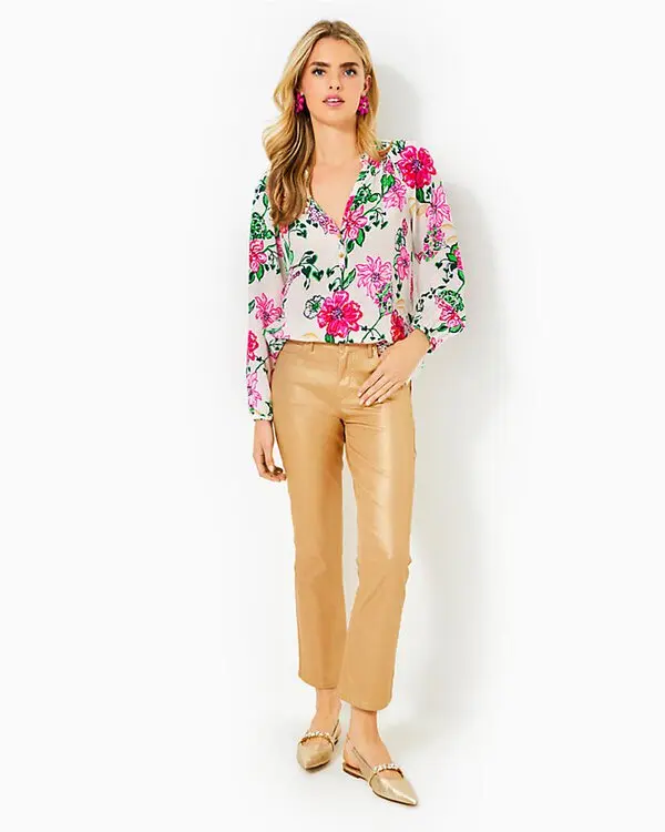 Lilly Pulitzer Liza Shimmer Crop Flare Jean