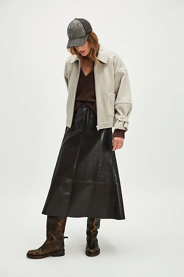 Citizens Of Humanity Cassia Leather A-line Skirt - Chocolate