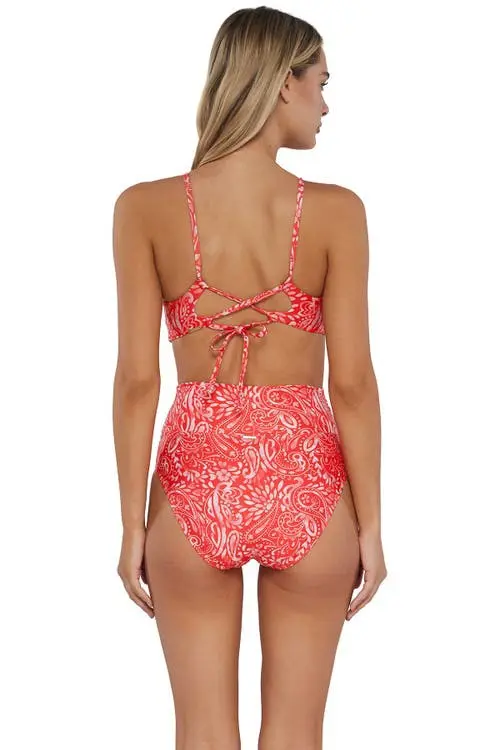 SUNSETS Hannah High Waist Bikini Swim Bottom - Majorca