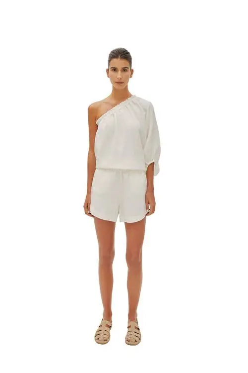LABECA LONDON Capri Linen Shorts - Ecru