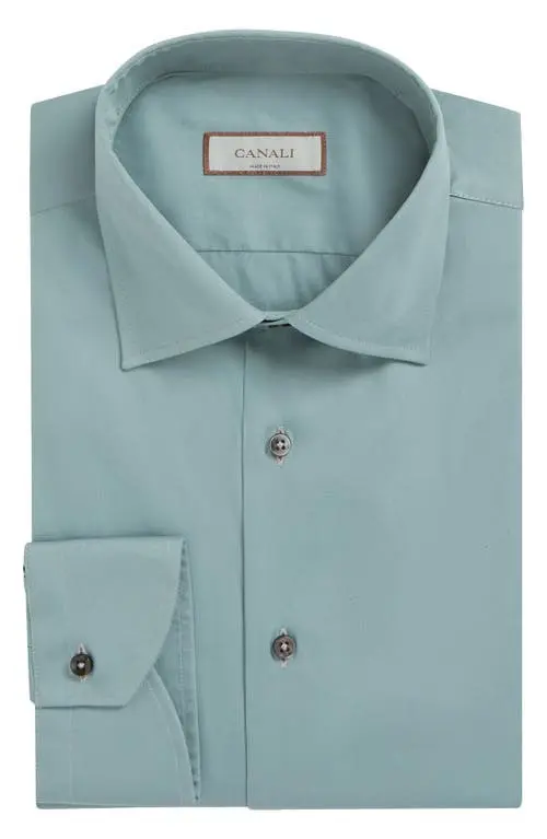 Canali Regular Fit Solid Green Stretch Dress Shirt In Aqua - 48% Off |  Editorialist
