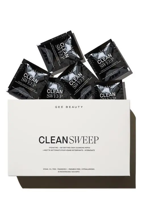 Gee Beauty Clean Sweep Hydrating + Detoxifying Skin Cleansing Wipe30 Count