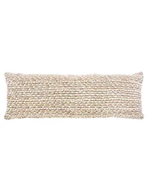 Anaya Natural Boucle Handwoven Pillow With Down Insert