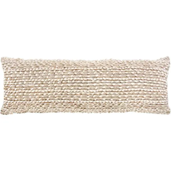 Anaya Natural Boucle Handwoven Pillow With Down Alternative Insert