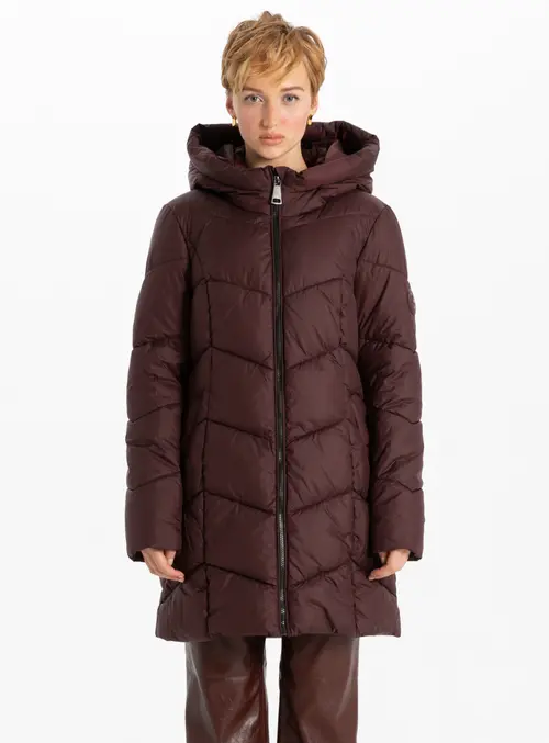 POINT ZERO Josephina Classic Long Puffer - Merlot