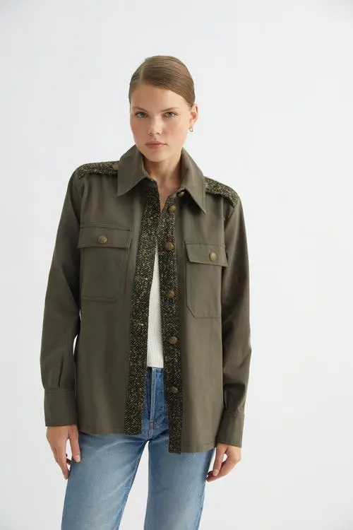 LABECA LONDON Textured Military Jacket