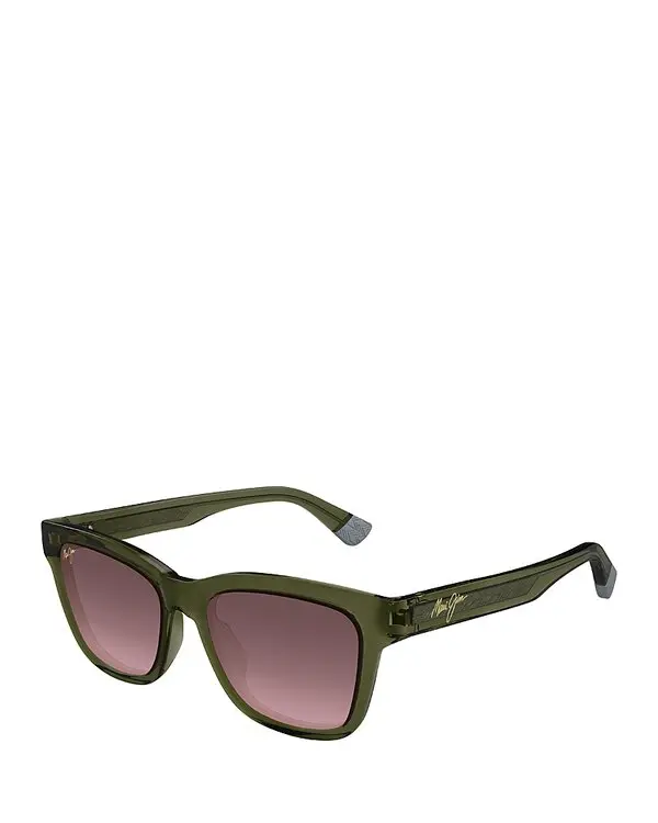 Maui Jim Hanohano 53mm Square Sunglasses - Trans Green
