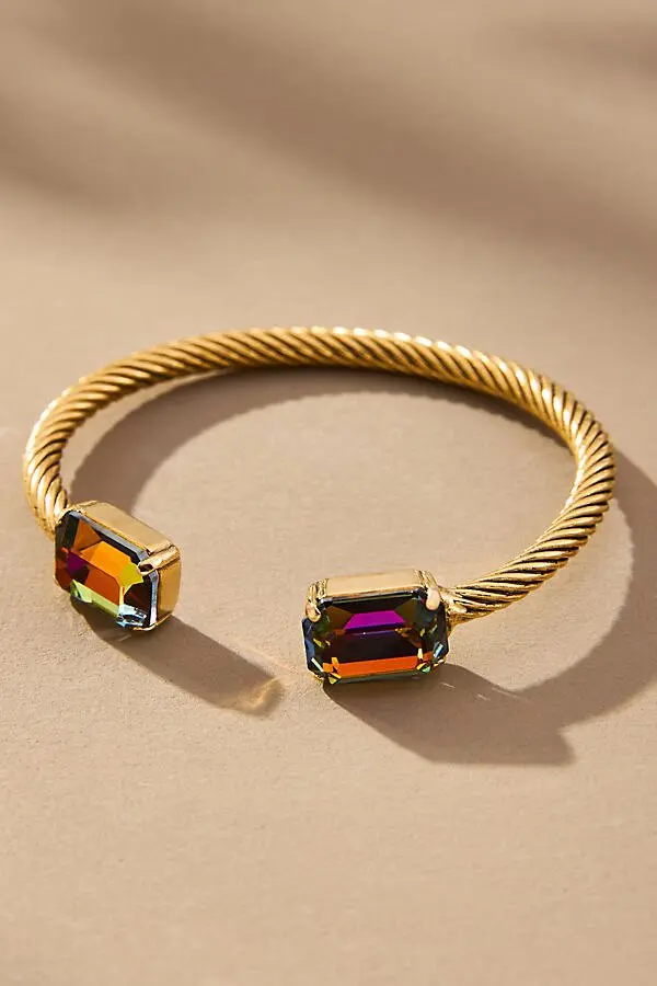 TOVA Charlotte Rectangle Crystal Cuff Bracelet - Multi