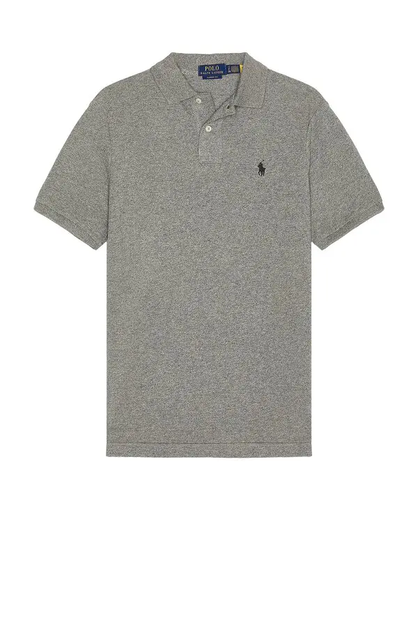 Ralph Lauren Short Sleeve Mesh Polo In Grey - Canterbury Heather