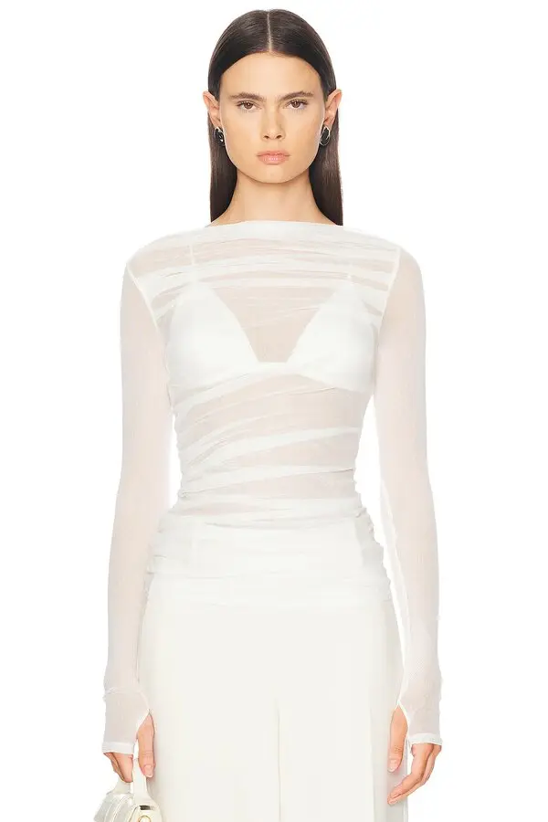 Enza Costa Draped Boatneck Top