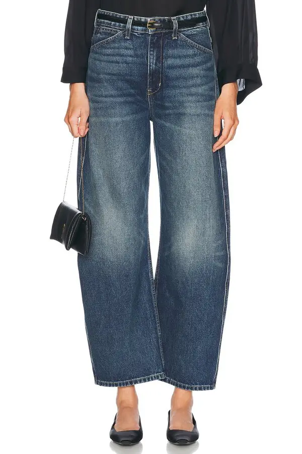 NILI LOTAN Otis Wide-leg Crop Jeans - Simon Wash