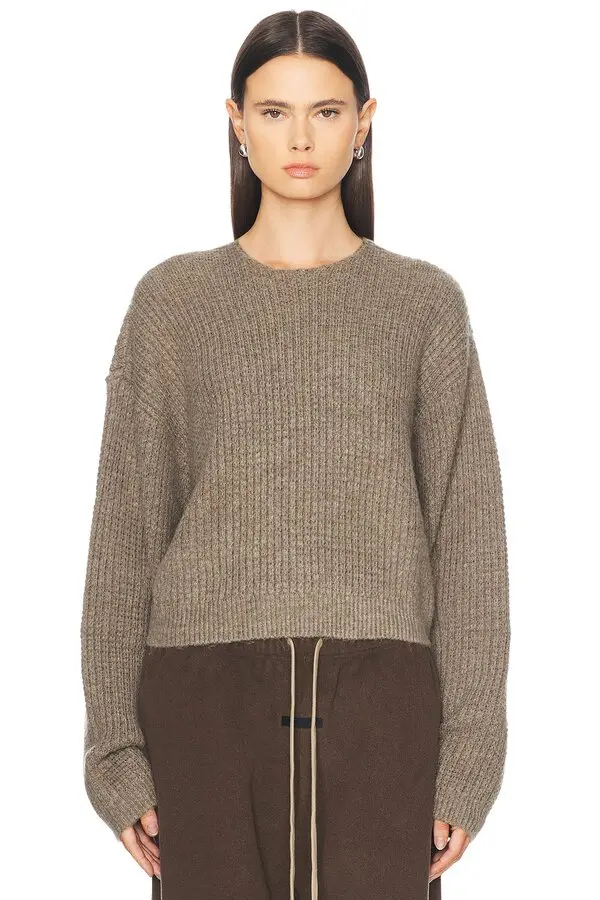 Fear Of God Cropped Sweater - Heather Gray