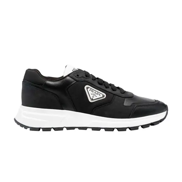 Prada Leather And Re-nylon Sneakers - Black