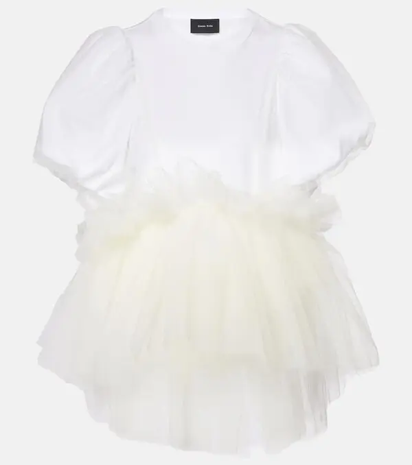 Simone Rocha Tulle And Cotton Jersey Top