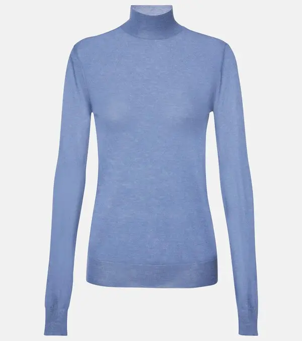 JOSEPH Cashair Cashmere Turtleneck Sweater - Blue