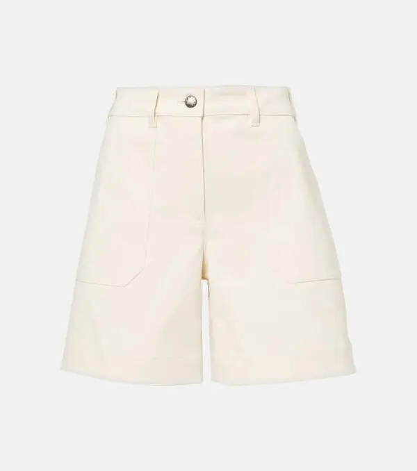 Moncler Cotton Gabardine Shorts - White