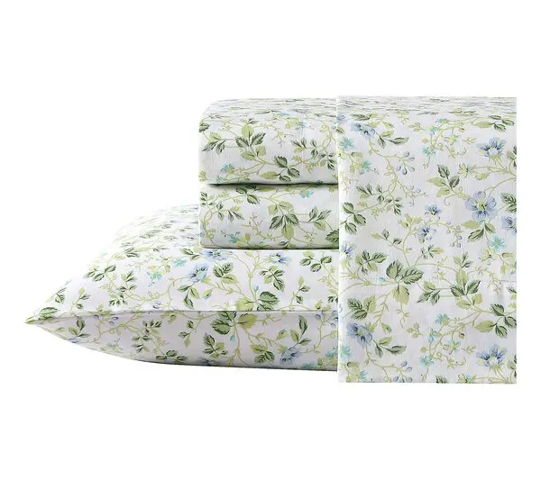 Laura Ashley Spring Bloom Periwinkle King Sheetset