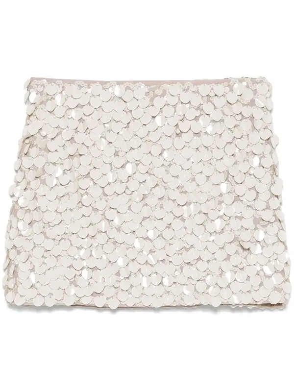 P.a.r.o.s.h Sequinned Mini Skirt - Neutrals