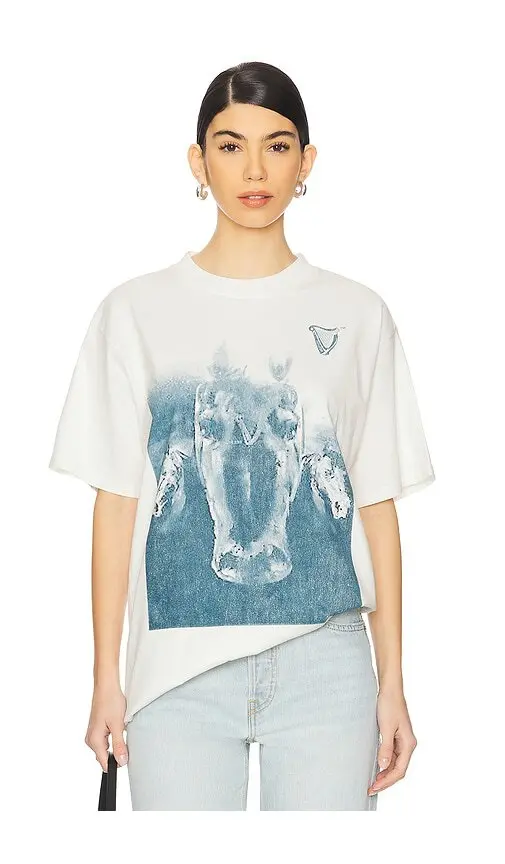 PHILCOS Guinness Horse Boxy Tee In Cream