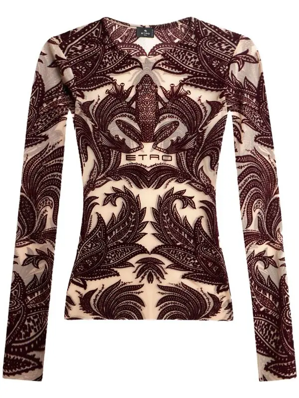 Etro Flocked Tulle Top