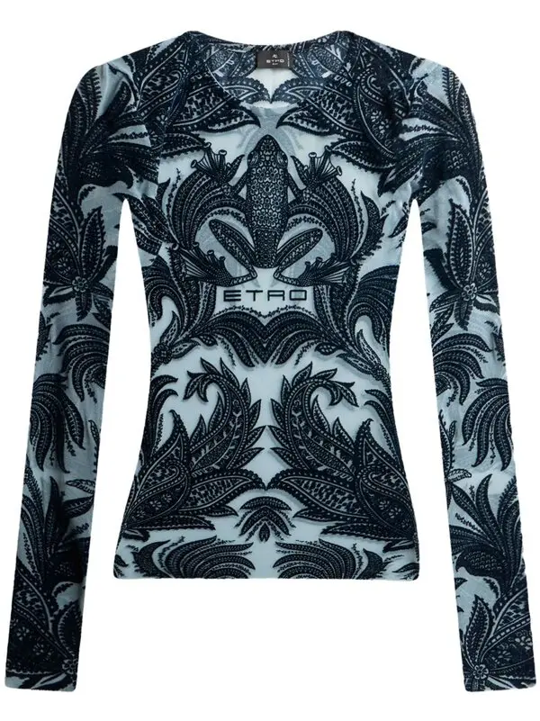 Etro Flocked Tulle Top