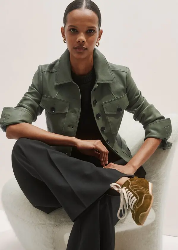 ME+EM Fitted Utility Jacket - Bright Olive