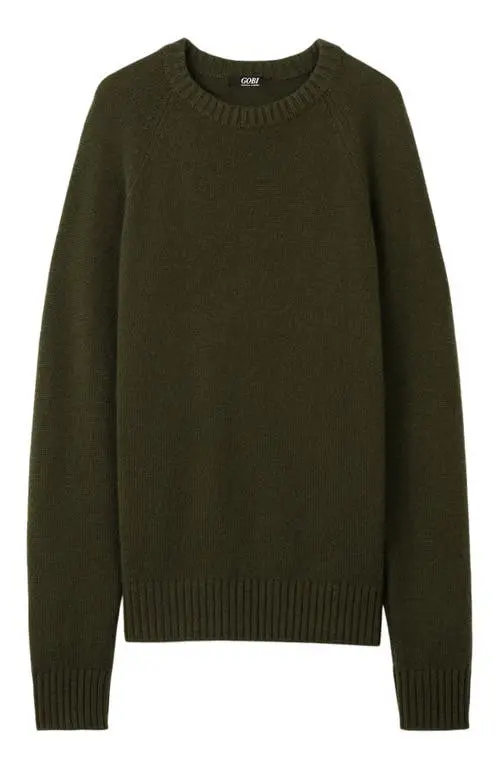 GOBI MONGOLIAN CASHMERE Cashmere Raglan Sleeve Sweater - Capulet Olive