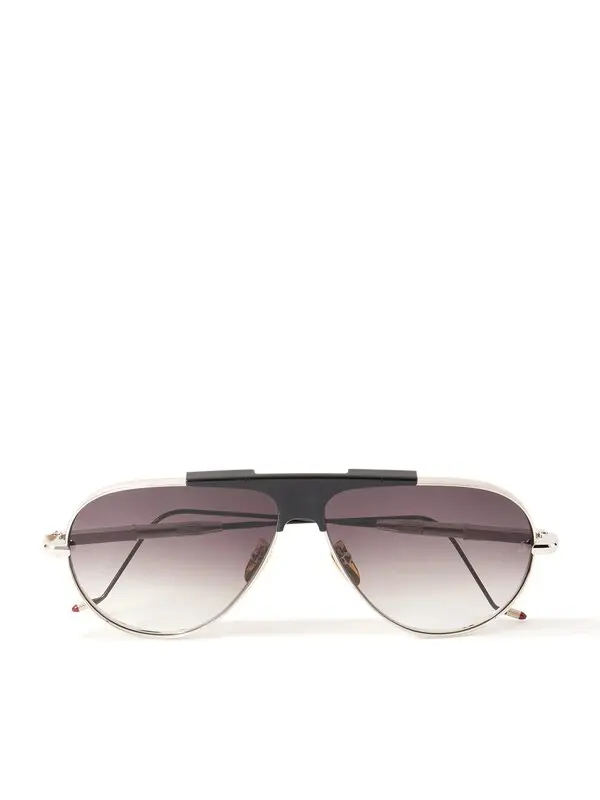 JACQUES MARIE MAGE Kyosho Daido Aviator-style Beta Titanium Sunglasses - Silver