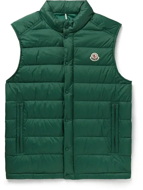 Moncler Barthe Logo-appliquéd Quilted Gilet - Green