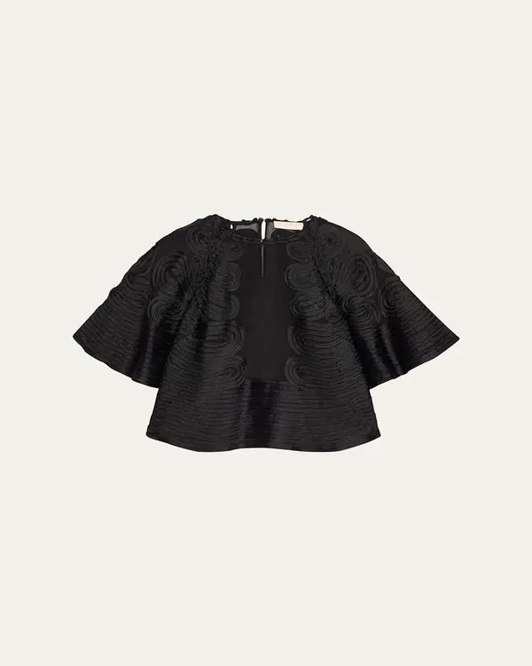 Ulla Johnson Marlo Textured Silk Blouse - Noir