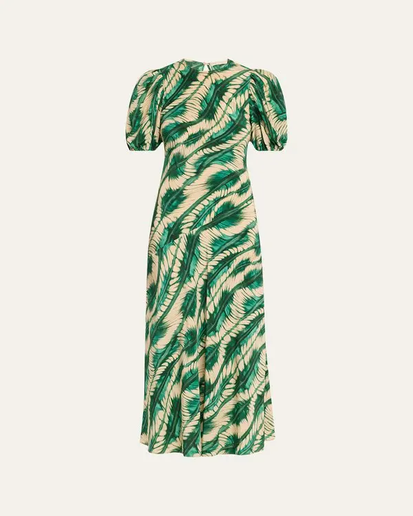 Ulla Johnson Ines Printed Midi Dress - Acacia