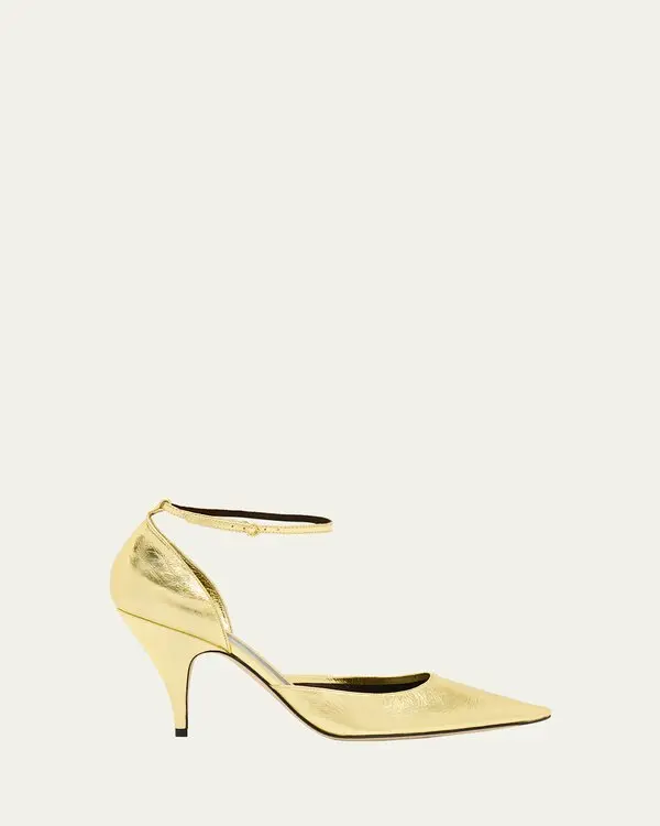 THE ROW Liisa Metallic D'orsay Pumps