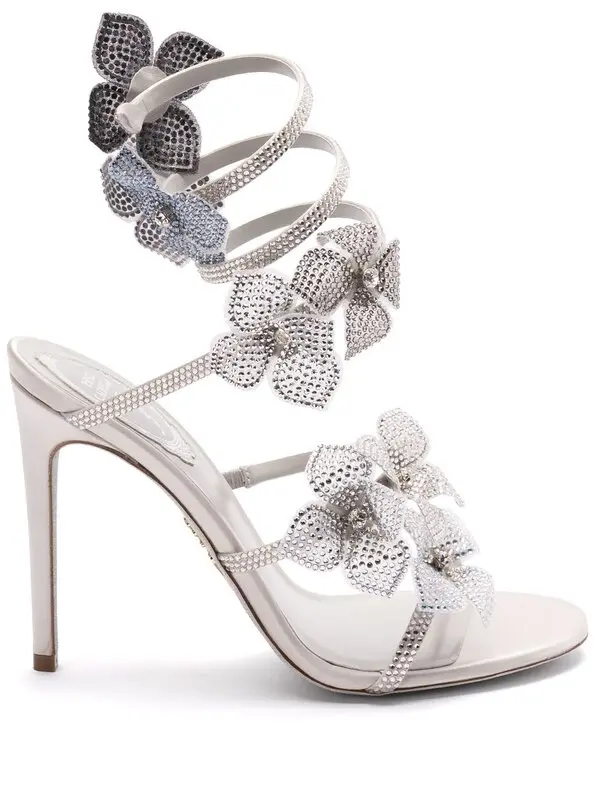 Rene Caovilla 105mm Floriane Sandals - Silver