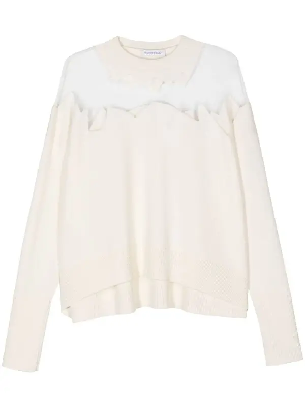 Viktor & Rolf Semi-sheer Panel Sweater - White